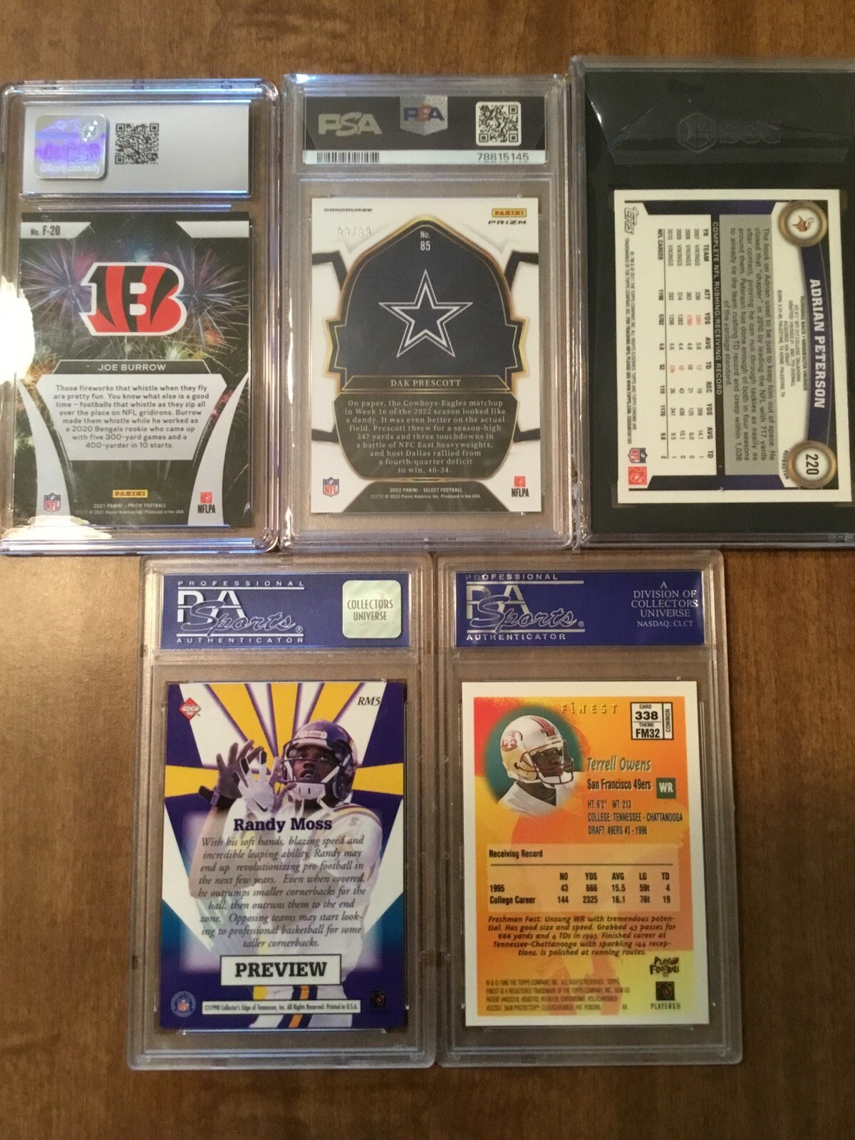 Graded Football Cards Lot of 10, Joe Burrow, Peyton Manning, See Photos ...