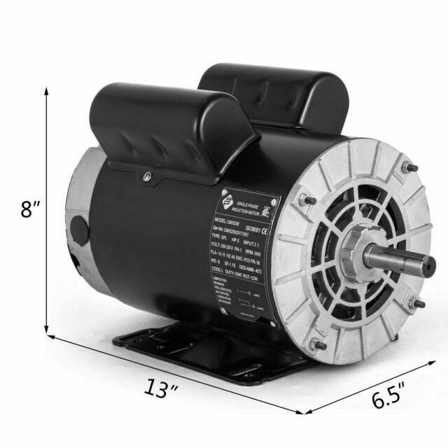 EMZ 5HP 230V 3450 RPM 7/8in Shaft Diameter Compressor Duty Electric ...