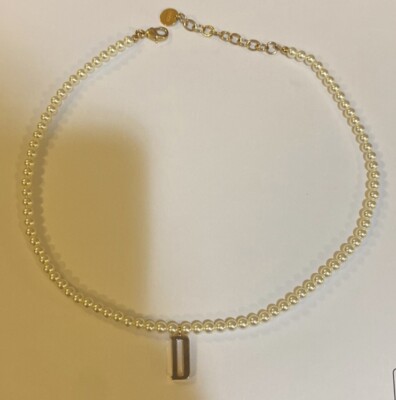 DIO(R)EVOLUTION NECKLACE Gold-Finish Metal and White Resin Pearls | eBay