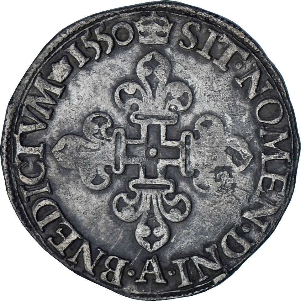 [#1155774] Coin, France, Henri II, 1/2 Gros, 1550, Paris-Moulin de ...
