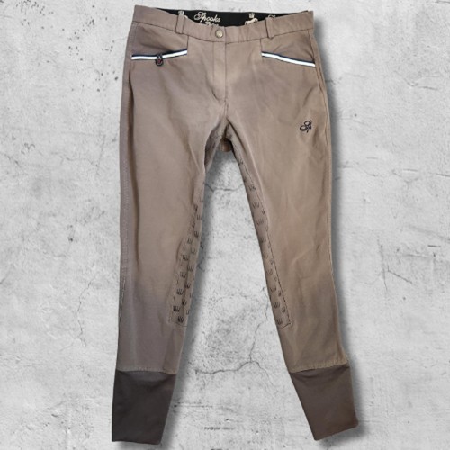 Spooks Riding Pants Womens Med Gray Equestrian Breeches Elastic Cuffs ...