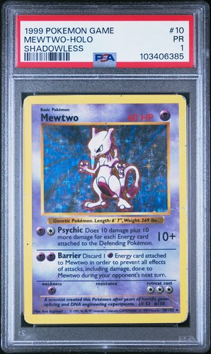 1999 POKEMON BASE SET SHADOWLESS #10 MEWTWO-HOLO PSA 1 | eBay