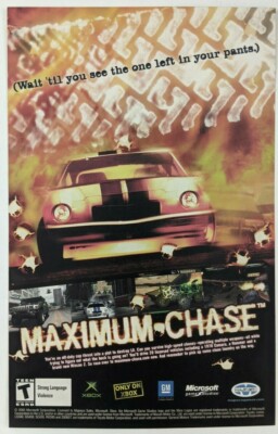 Maximum Chase Print Ad Game Poster Art PROMO Original Xbox Majesco ...