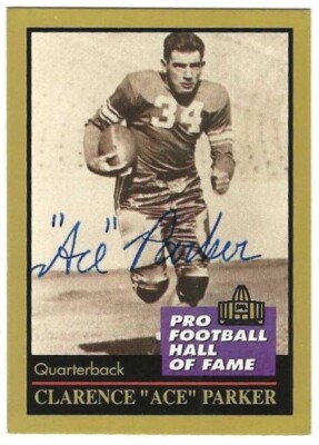Autographed Ace Parker Brooklyn Dodgers 1991 Enor Football Card with ...