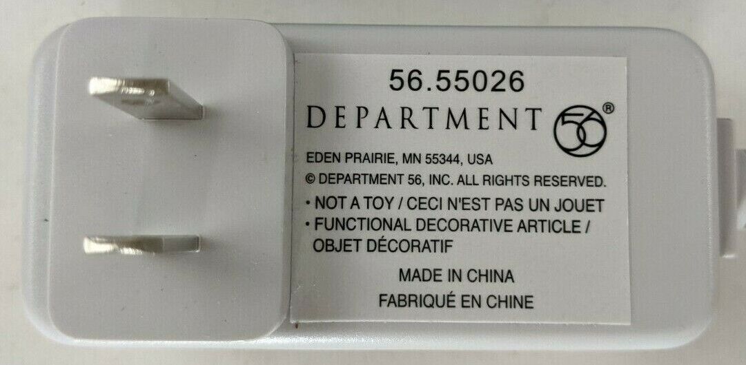 Department 56 AC Adapter 56.55026 White Electric Cord 3 Prong Lights ...