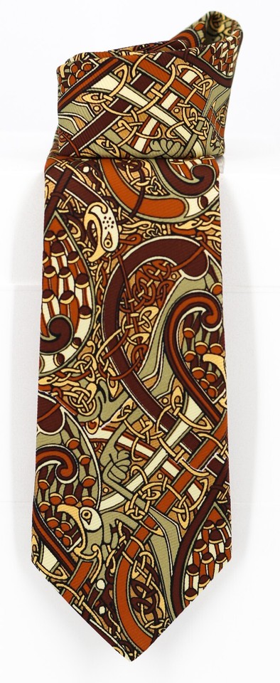 BSL Celtic Tie Collection Ireland Polyester Green Bird Floral 57"x3.25 ...