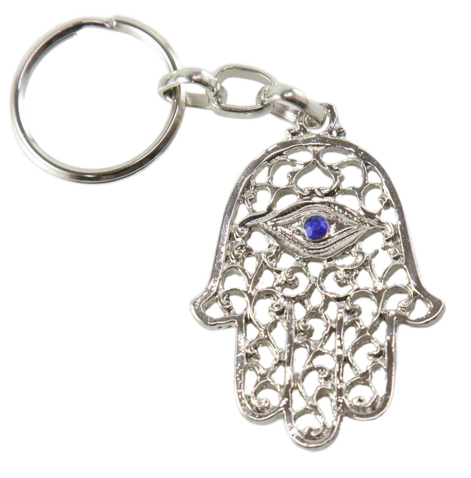 LUCKY HAMSA Key Chain Ring Evil Eye Amulet Pendant Judaism Kabbalah ...