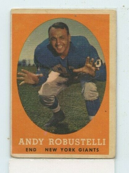 ANDY ROBUSTELLI 1958 Topps Football #15 New York Giants Lower Left ...