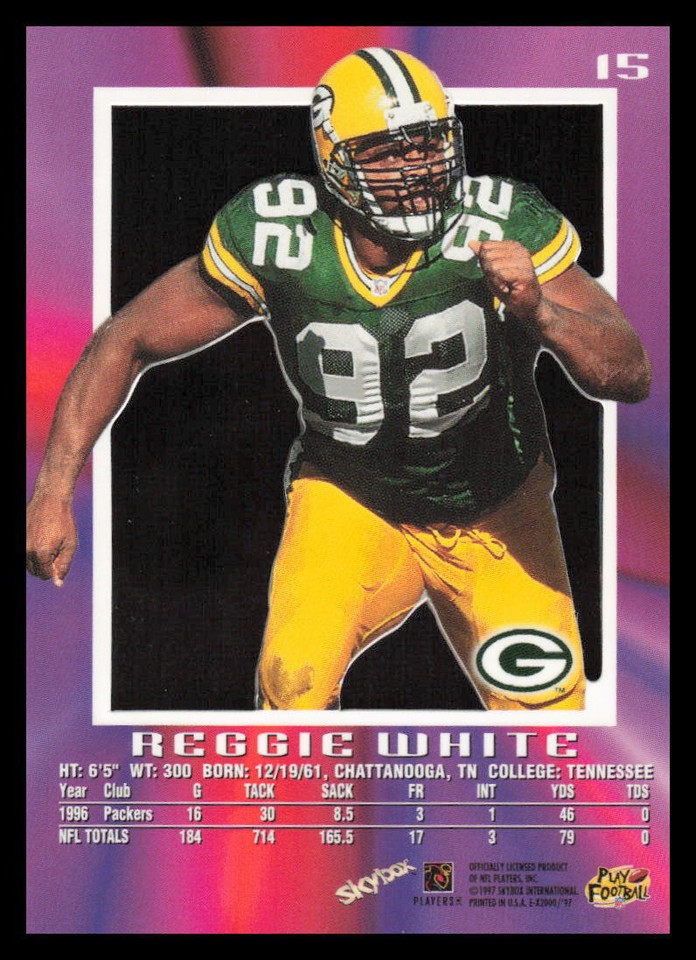1997 SkyBox E-X2000 #15 Reggie White Football Card | eBay