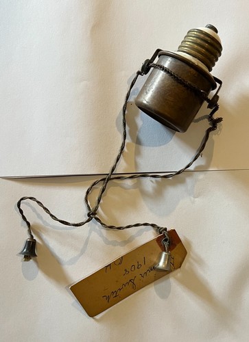 VINTAGE 1908 WIRT COMPANY DIM-A-LITE 1908 Brass LIGHT SOCKET - Chain ...
