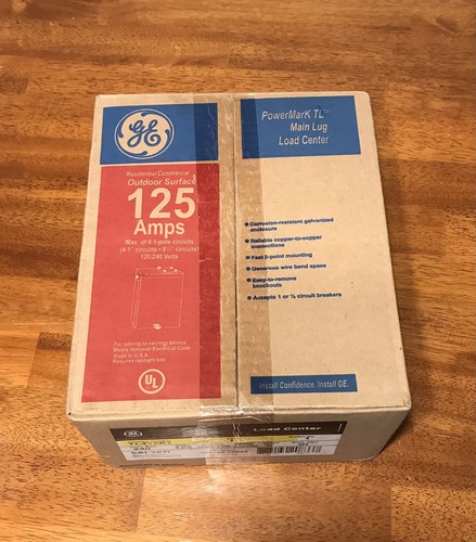 GE Main Lug Load Center Outdoor Single 125 Amp 4-Space 8-Circuit Brand ...