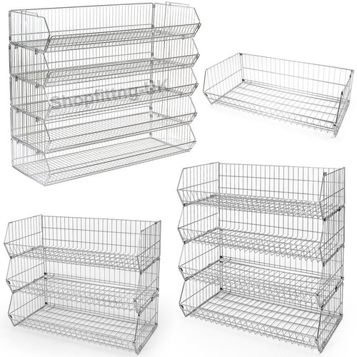 Professional Stackable Wire Storage Bin Rack Veg Fruit Basket for ...