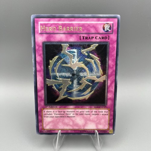 Yugioh Hero Barrier EEN-EN049 Ultimate Rare 1st Edition NM (Back Shows ...
