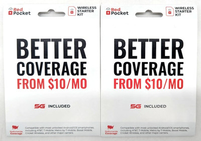 *NEW 2 PACK* RedPocket Mobile Starter SIM Kit: 4G/5G GSMA | eBay