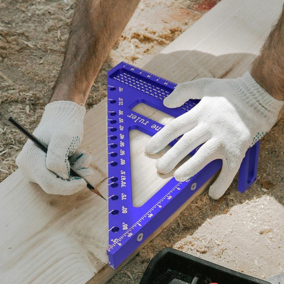 For Workshop Use Carpenter Square Measures 0-90 Degrees Etched Scale ...