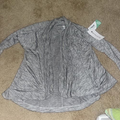 ATHLETA Nirvana Wear Two Ways Wrap Womens Small Gray Open Front Draped ...