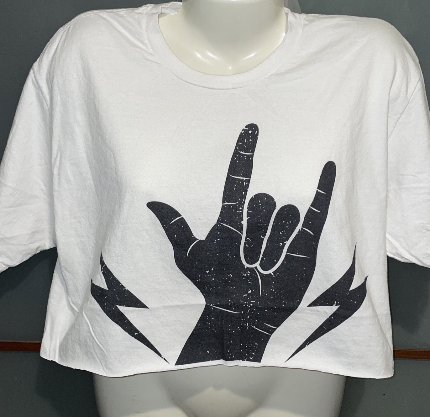 Devils Horns Hand Sign Logo Rock Black Death Metal Wh… - Gem