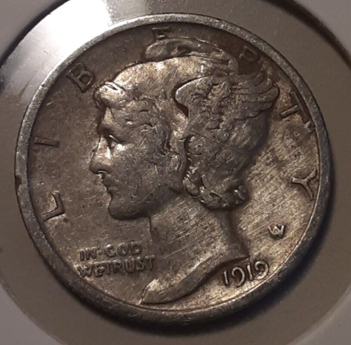 1919 Mercury Dime 10c Philadelphia Mint 90% US Silver (#108w-5274 ...