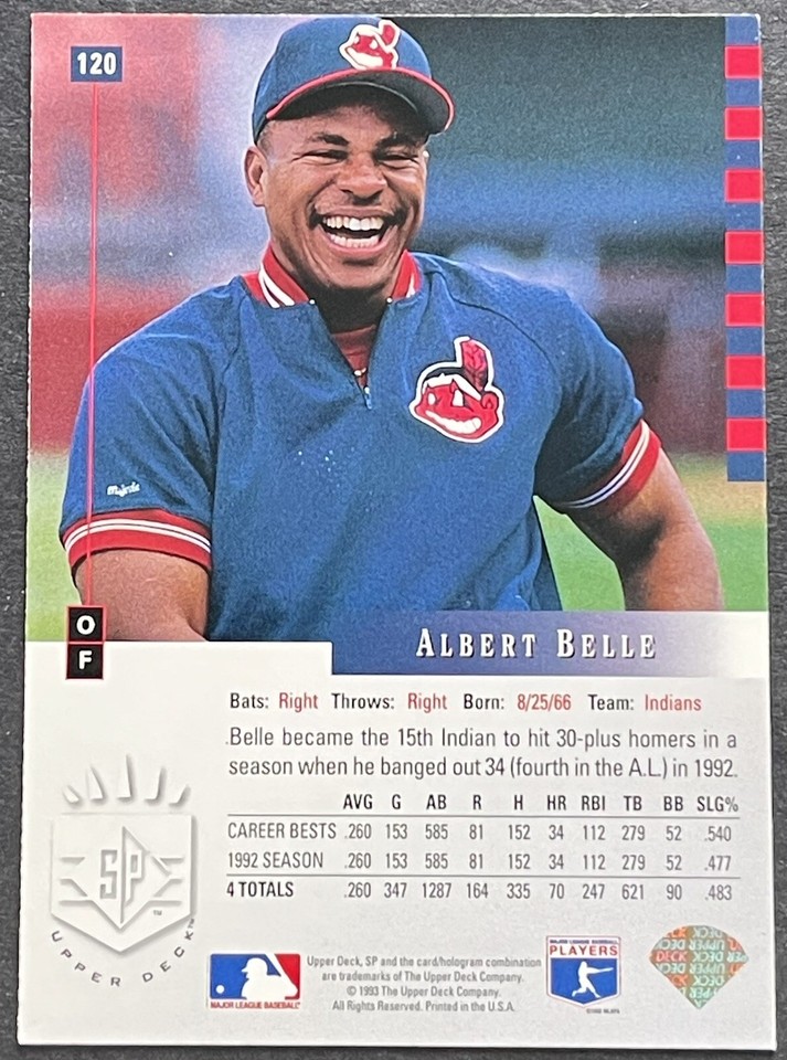 1993 SP #120 Albert Belle Cleveland Indians | eBay
