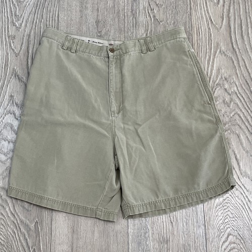 Tommy Bahama Shorts Mens 36W 9" Tan Tencel Cotton Cargo Beach Logo 34x7 ...