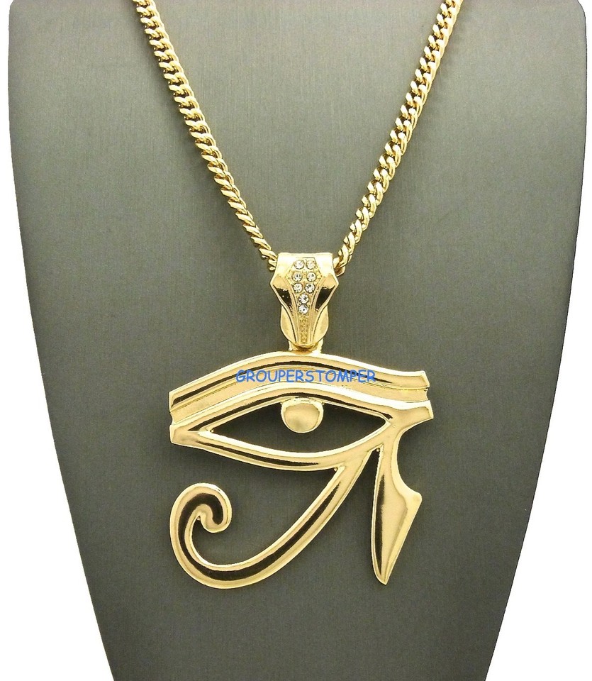 Eye Of Ra New Pendant Necklace with 24 Inch Long Chain Egyptian Heru ...