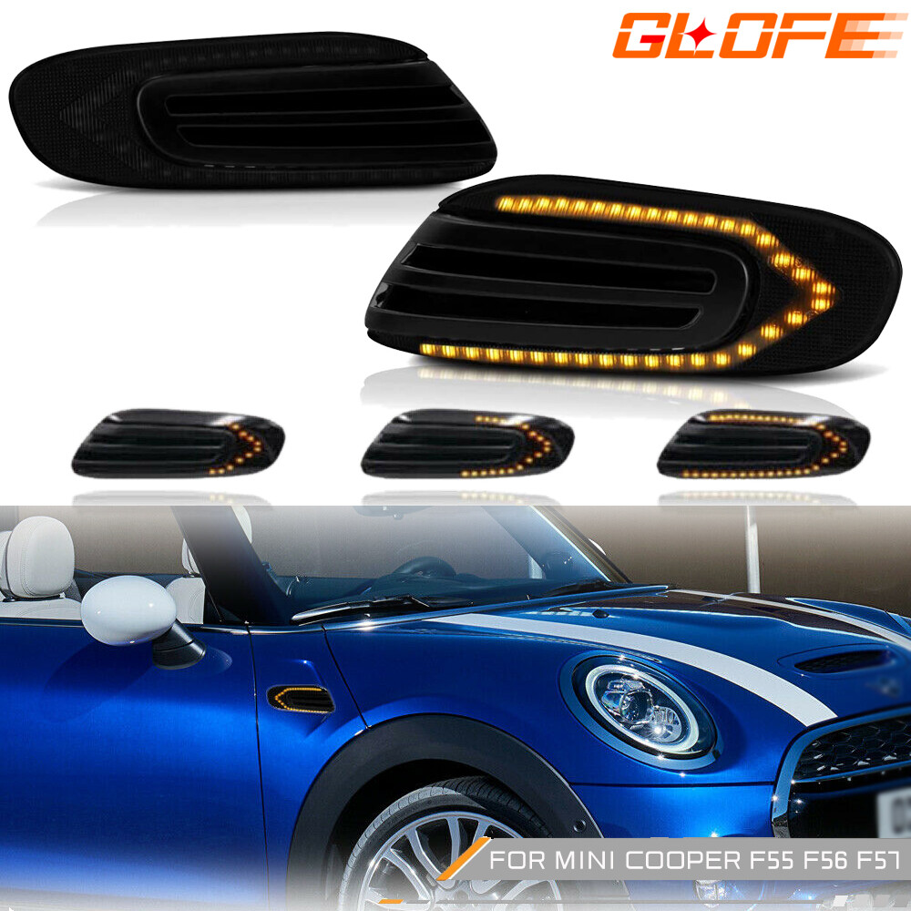 Smoked Lens Sequential Amber LED Fender Side Marker For MINI Cooper F55 ...