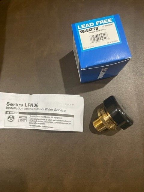 Watts Vacuum Relief Valve 1/2 In. MIP Lead Lfn36m1 0556030 Ship for ...