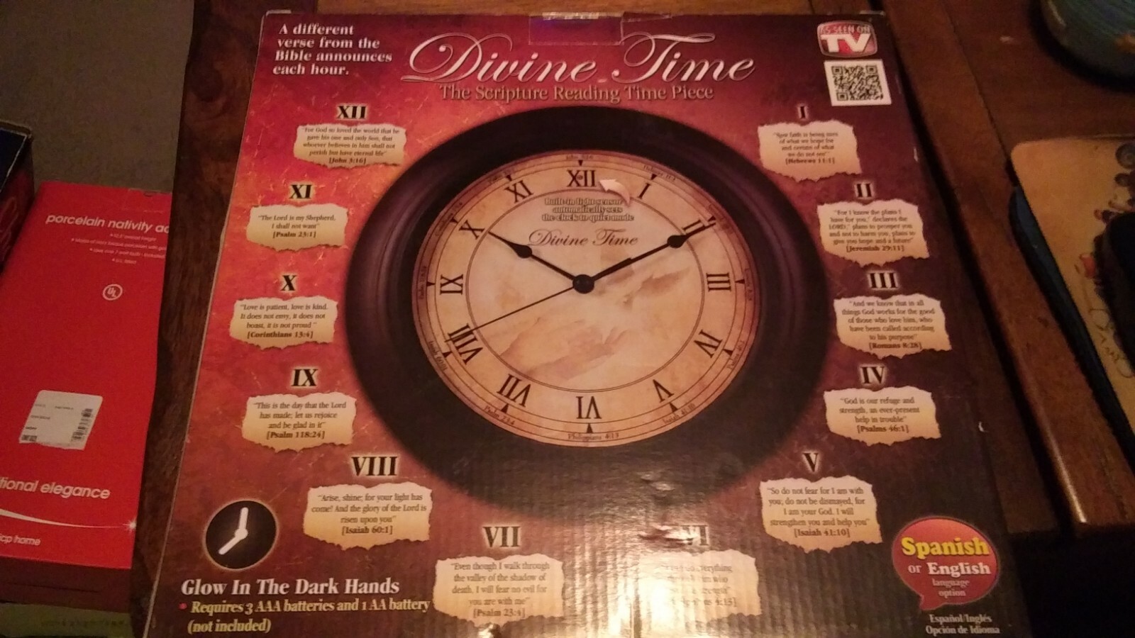 Inventel Divine Time Bible Scripture Reading Wall Clock Spanish English ...