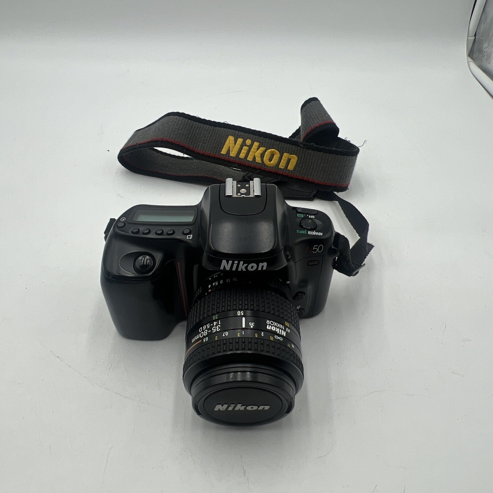 NIKON N50 35mm SLR FILM CAMERA & NIKKOR 35-80mm F/4-5.6D LENS + STRAP ...