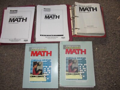 BJU Bob Jones 12th Grade 12 CONSUMER MATH Teacher Edition Activities ...