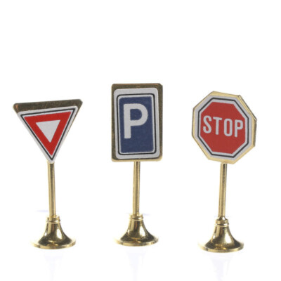 Package of 15 Miniature 1-1/4" Brass Traffic Signs | eBay