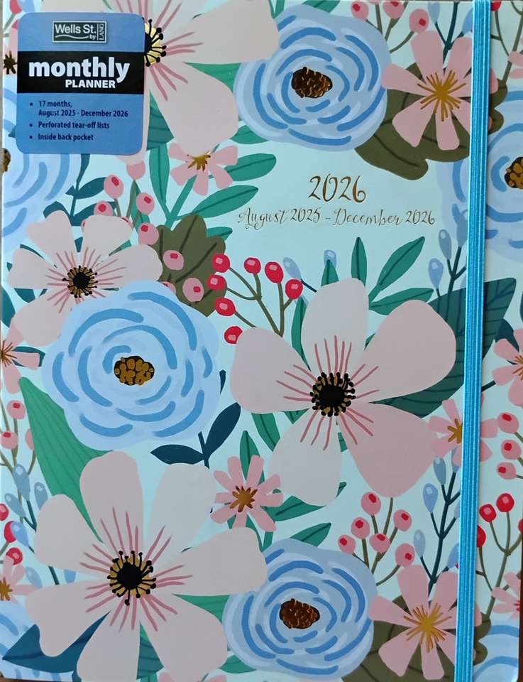 Wells St. LANG Floral Planner – 17-Month Monthly Organizer, Aug 2025 ...
