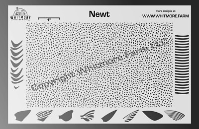 Newt v1 Mesh Fishing Lure Airbrush Stencil - Mylar Reusable | eBay