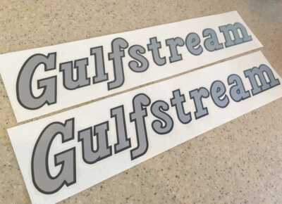 Gulfstream Vintage Boat Decals 18" Silver/Black FREE SHIP + FREE Fish ...