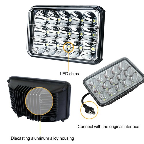 2Pcs 4x6'' LED Headlights Sealed Beam Light Bulbs Replace H4656/4651 ...