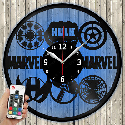 LED Clock Marvel LED Light Vinyl Record Wall Clock LED Wall Clock 4680 ...