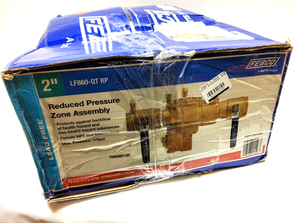 Febco 2" LF860-QT RP Lead Free Reduced Pressure Backflow Preventer ...