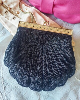 50s Beaded Clam Shell Evening Bag | eBay Australia