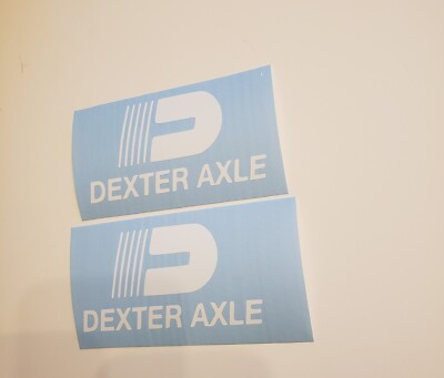 DEXTER AXLE trailers trailer Decals (Set of 2) WHITE 8X4"BEST USA | eBay