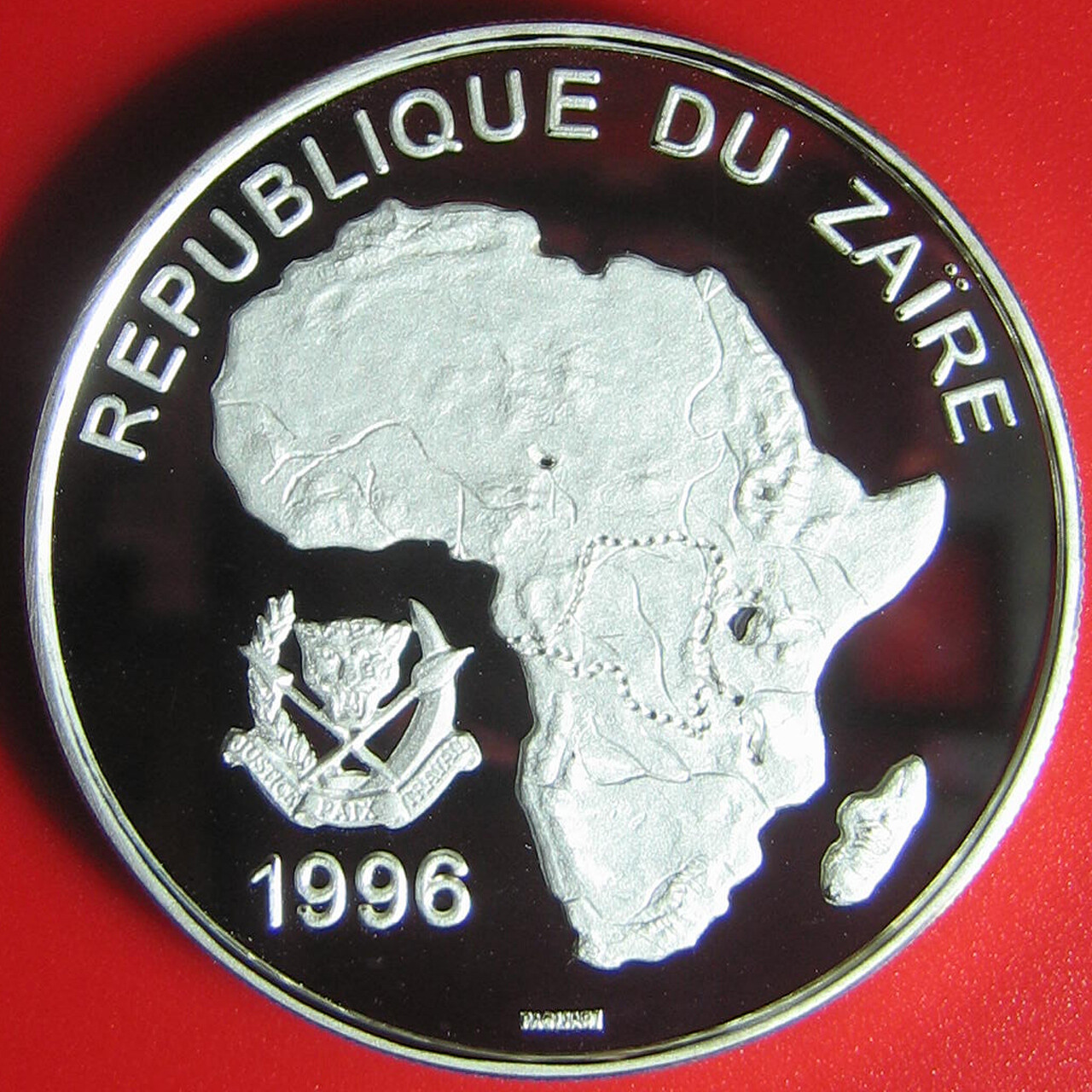 1996 ZAIRE 500 ZAIRES DEEP CAMEO SILVER PROOF GORILLA AFRICAN WILDLIFE ...
