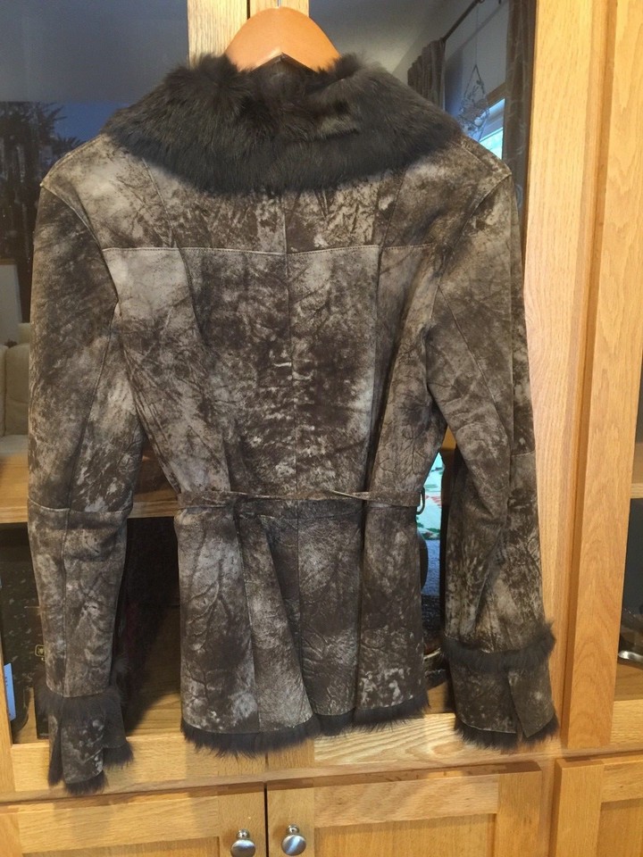 BERGAMA FINE FURS-Fur Rabbit Belted Coat Jacket Size Small | eBay