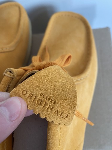 NWT Clarks Men's Wallabee EVO Boot Burnt Yellow Suede Mid High Top | eBay