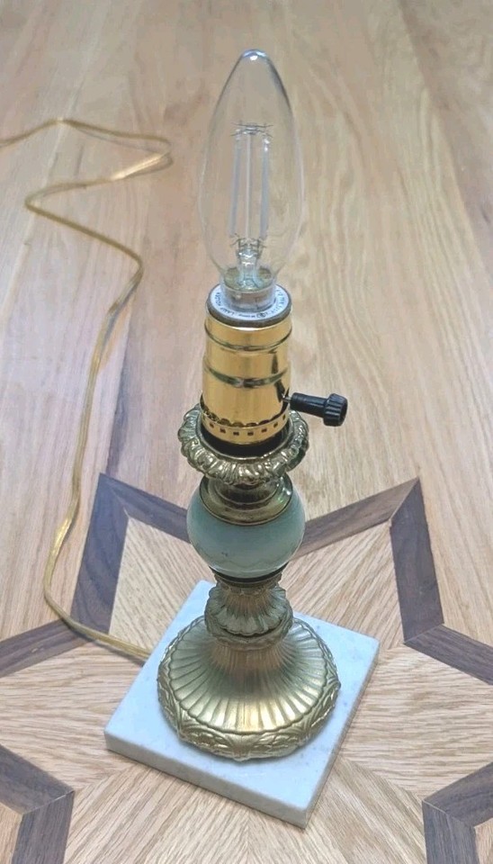 Uranium Glass Table Lamp With Glass Ball Spacer Recently Refurbished | eBay