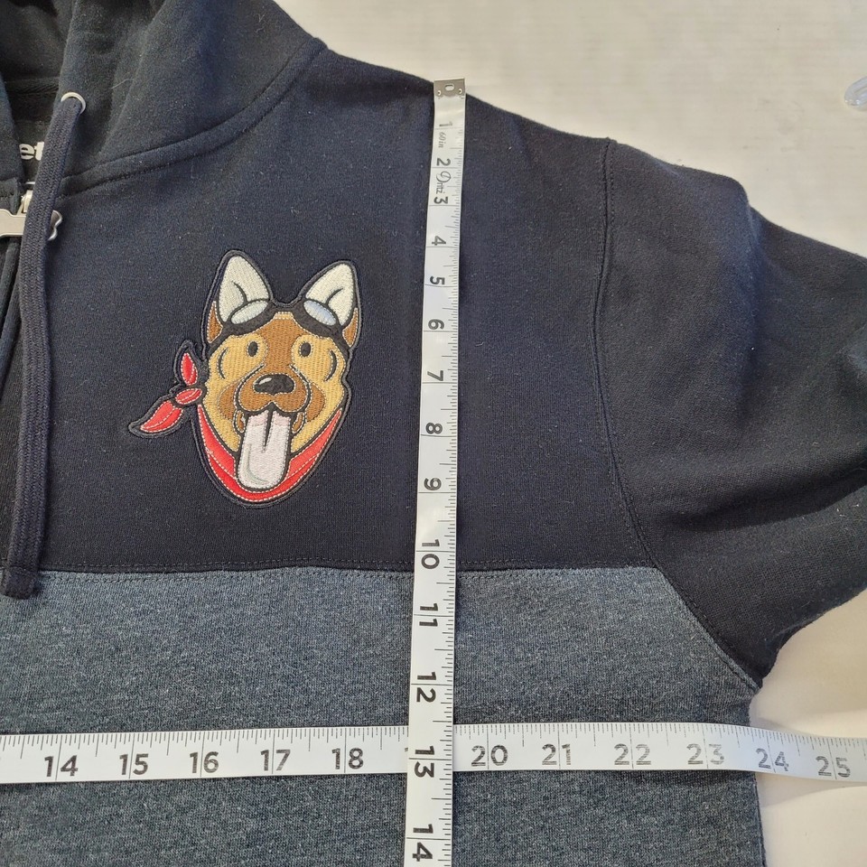 Bethesda Fallout Dog Patch Zip Up Hoodie Mens Size L Dogmeat 3 4 76 ...