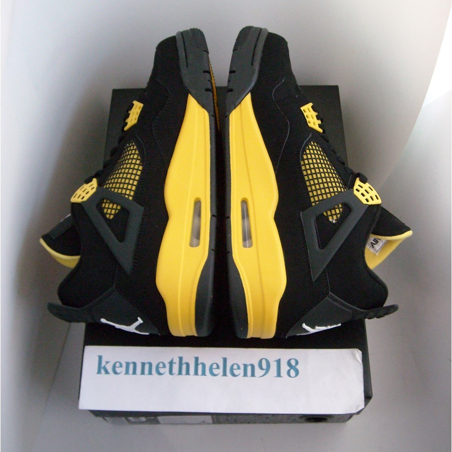 NEW 2012 NIKE AIR JORDAN IV 4 RETRO THUNDER BLACK YELLOW 308497-008 ...