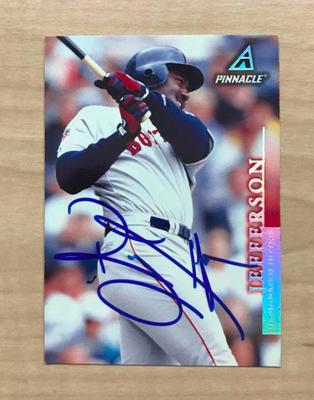 REGGIE JEFFERSON BOSTON RED SOX SIGNED AUTOGRAPHED 1998 PINNACLE CARD ...