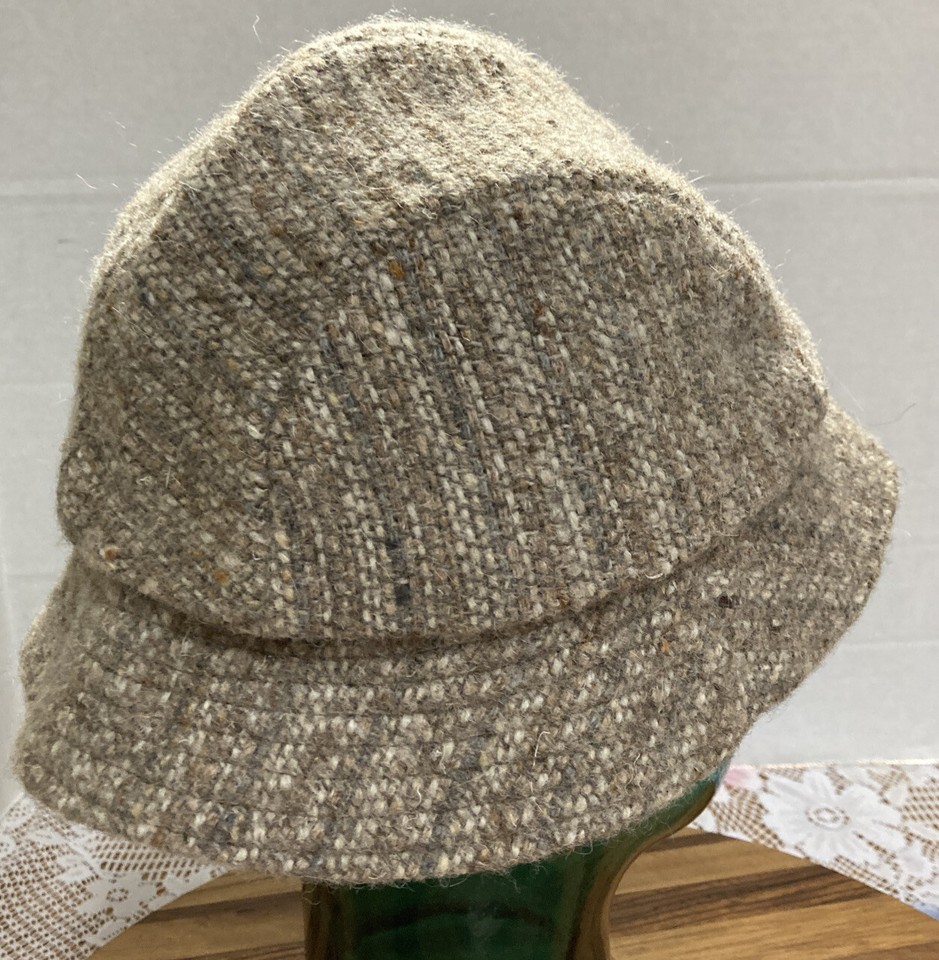 VINTAGE WOMENS CALDER MOOR WOOL BUCKET HAT BROWNS/GRAYS SMALL MADE IN ...
