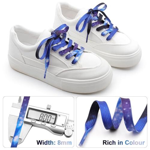 Flat Gradient Shoe Laces Blue Star Sky Print Shoelaces Sneakers 47 inch ...