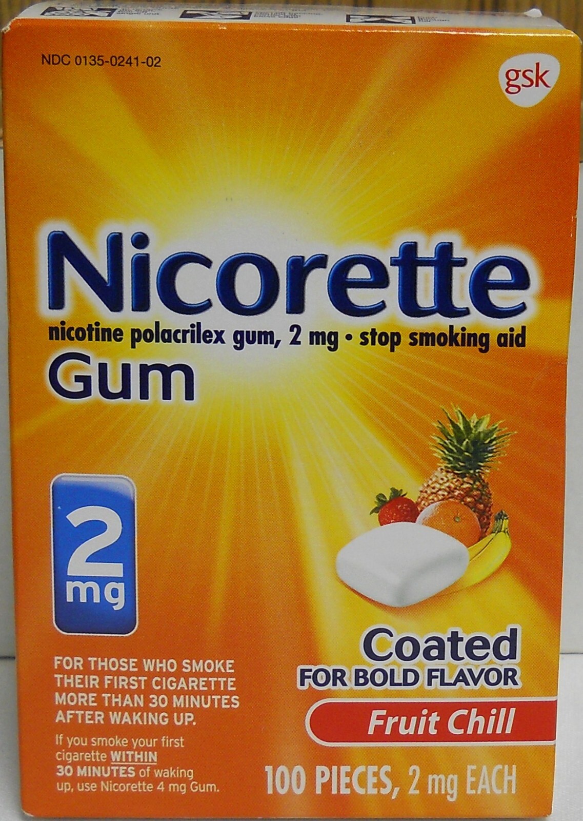Nicorette Fruit Chill 2mg Coated Gum 100 Pieces Exp 12/2026 ...