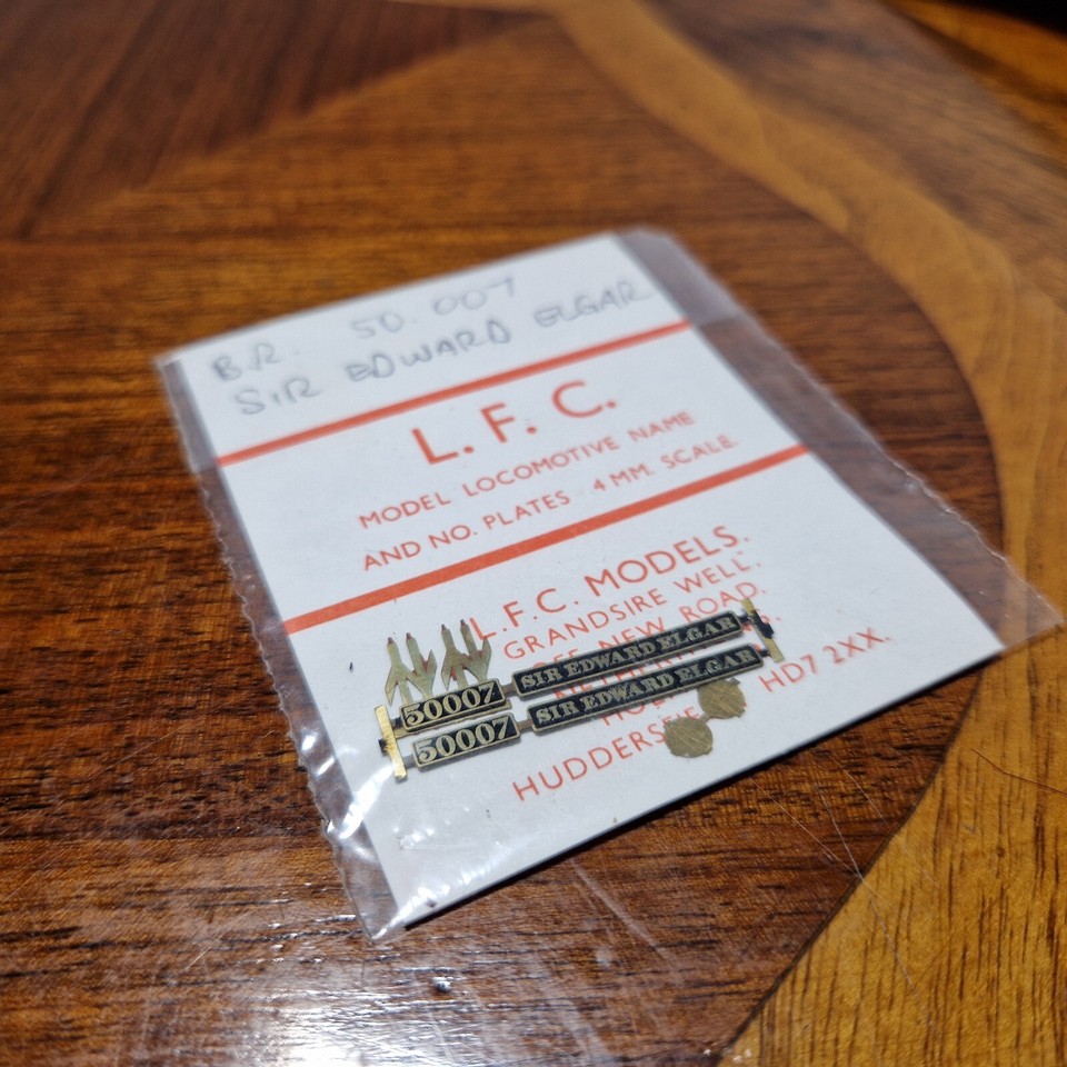 4mm OO Gauge LFC Model Nameplates BR 50007 Sir Edward Elgar | eBay